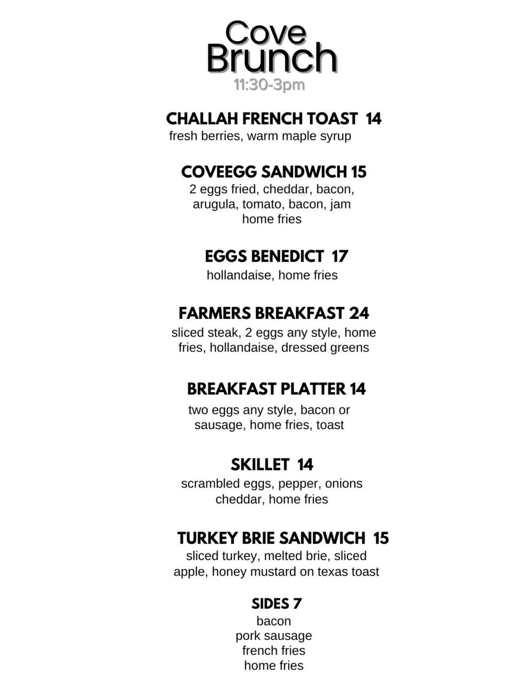 Our Menu - Cove Castle - Greenwood Lake's Ultimate Waterfront Dining